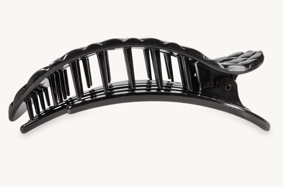 Jet Black Quilted Small Flat Round Hair Clip – Lou & Company